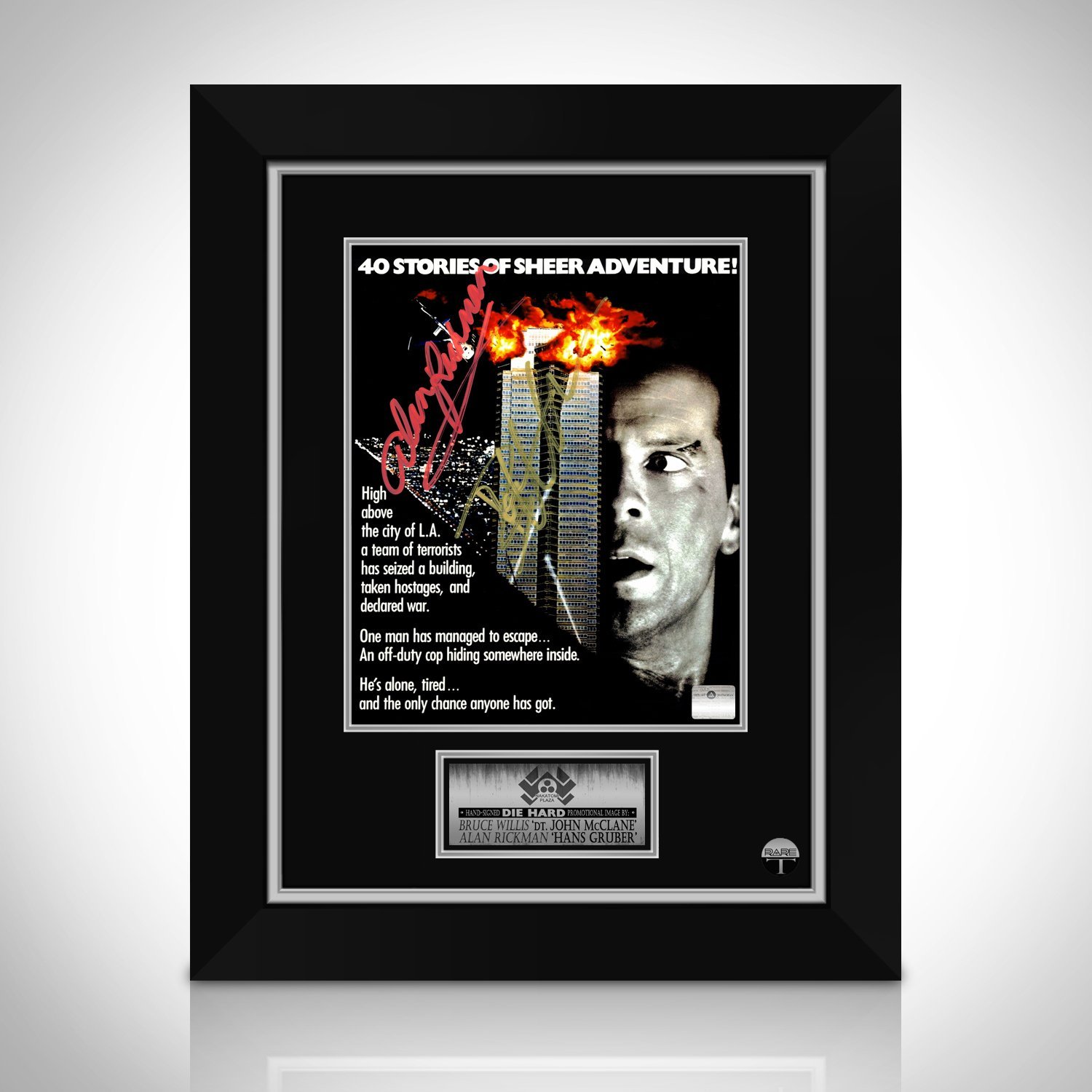 Die Hard - Hand-Signed Photo By Bruce Willis & Alan Rickman Custom Frame
