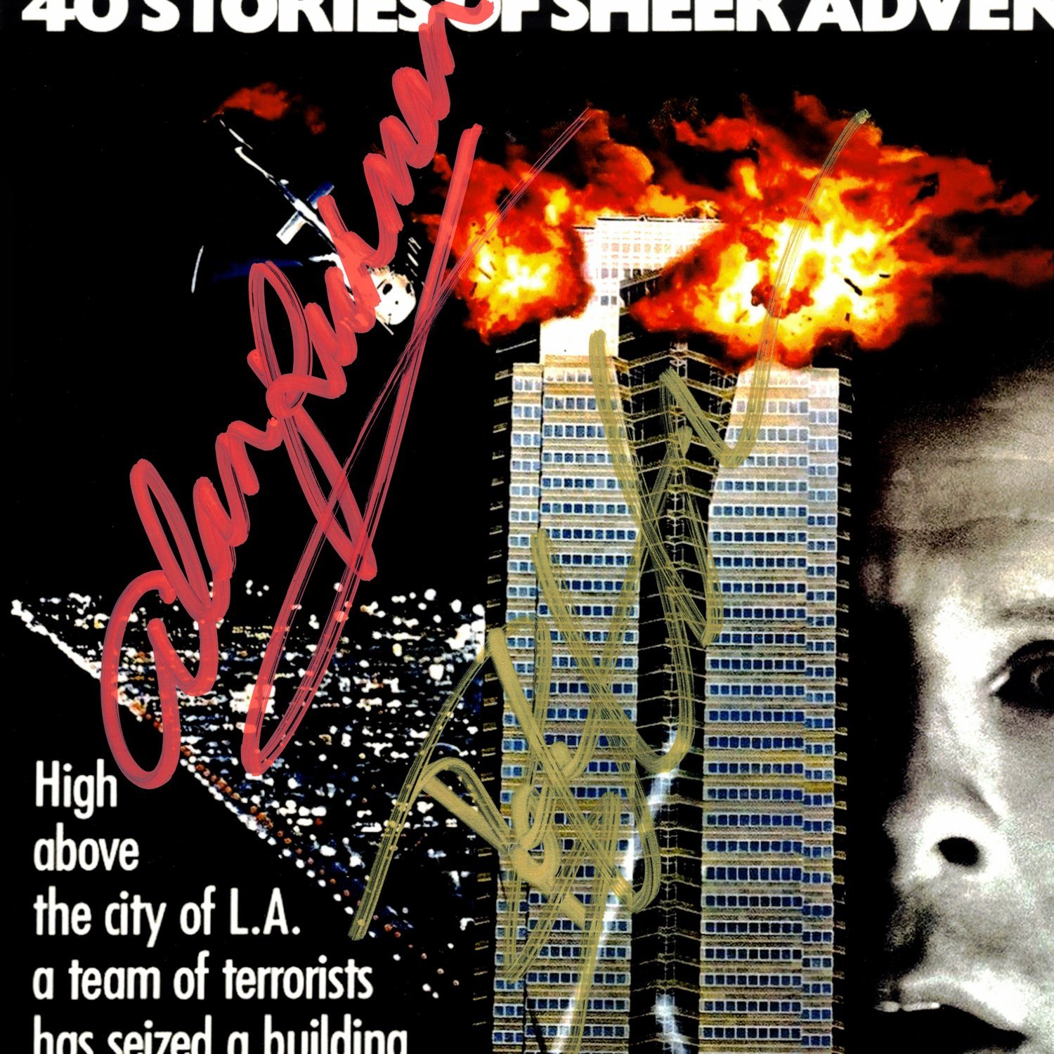 Die Hard - Hand-Signed Photo By Bruce Willis & Alan Rickman Custom Frame