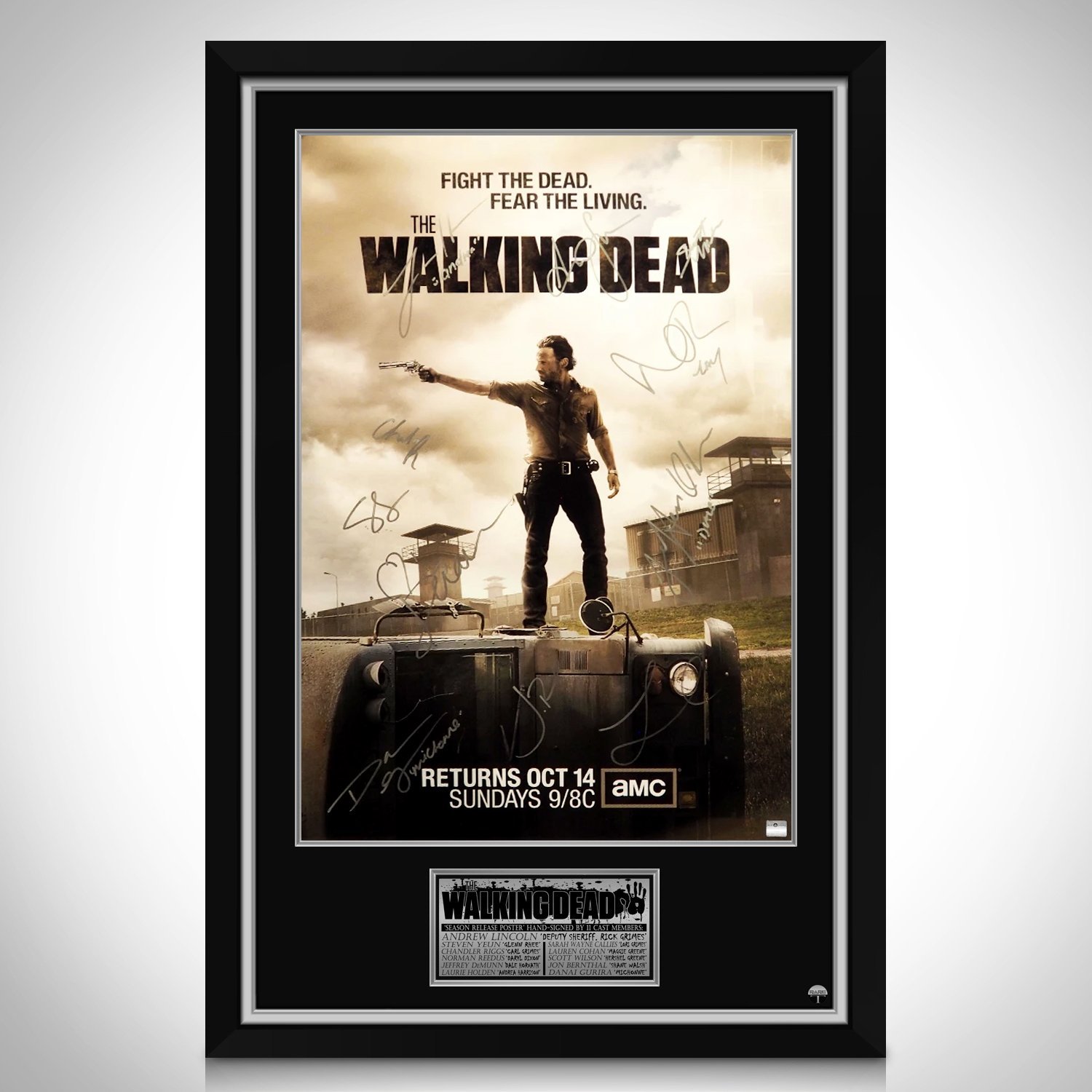 Walking Dead Rick Pointing Gun Hand-Signed Season 3 Release Poster by ...