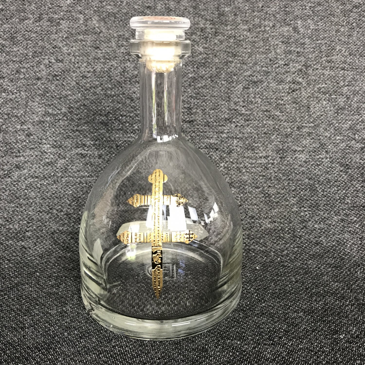 D’USSE VSOP French Lorraine Cross Cognac Empty 750 ML Bottle with Glass Top