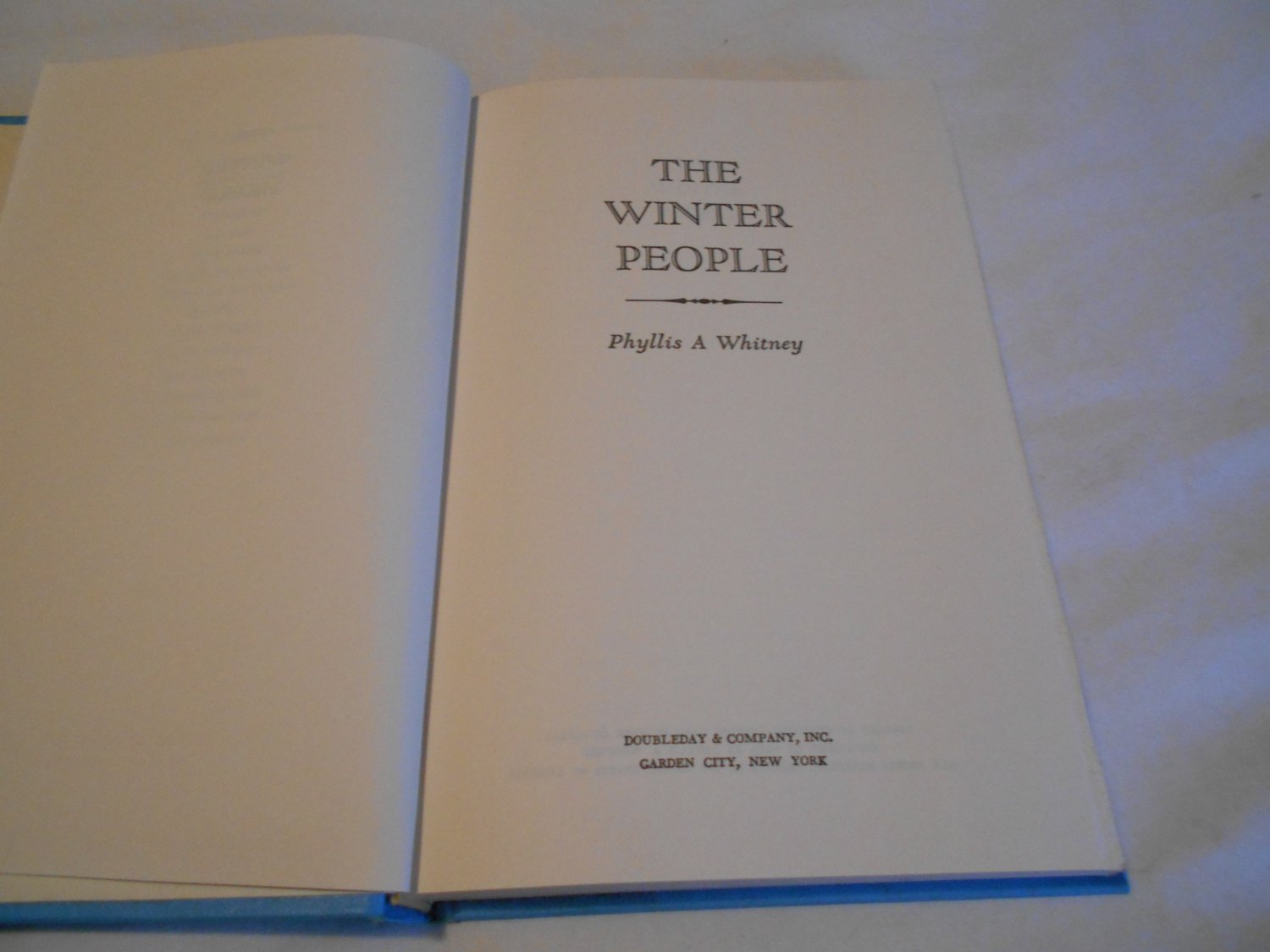 The Winter People by Phyllis A. Whitney (1969) (R3) Doubleday & Company ...