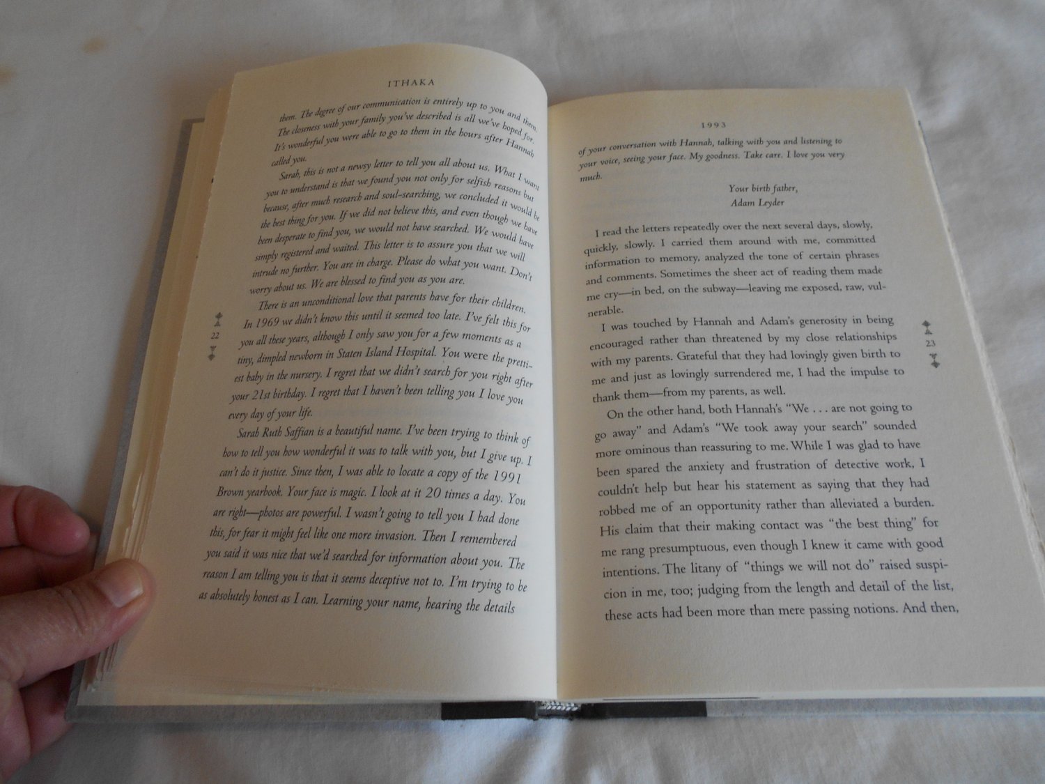 Ithaka: A Daughter's Memoir Of Being Found by Sarah Saffian (1998) (R7 ...