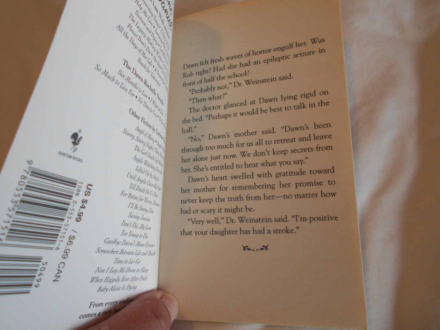 To Live Again by Lurlene McDaniel (2001) (R2) Dawn Rochelle #5, Bantam ...