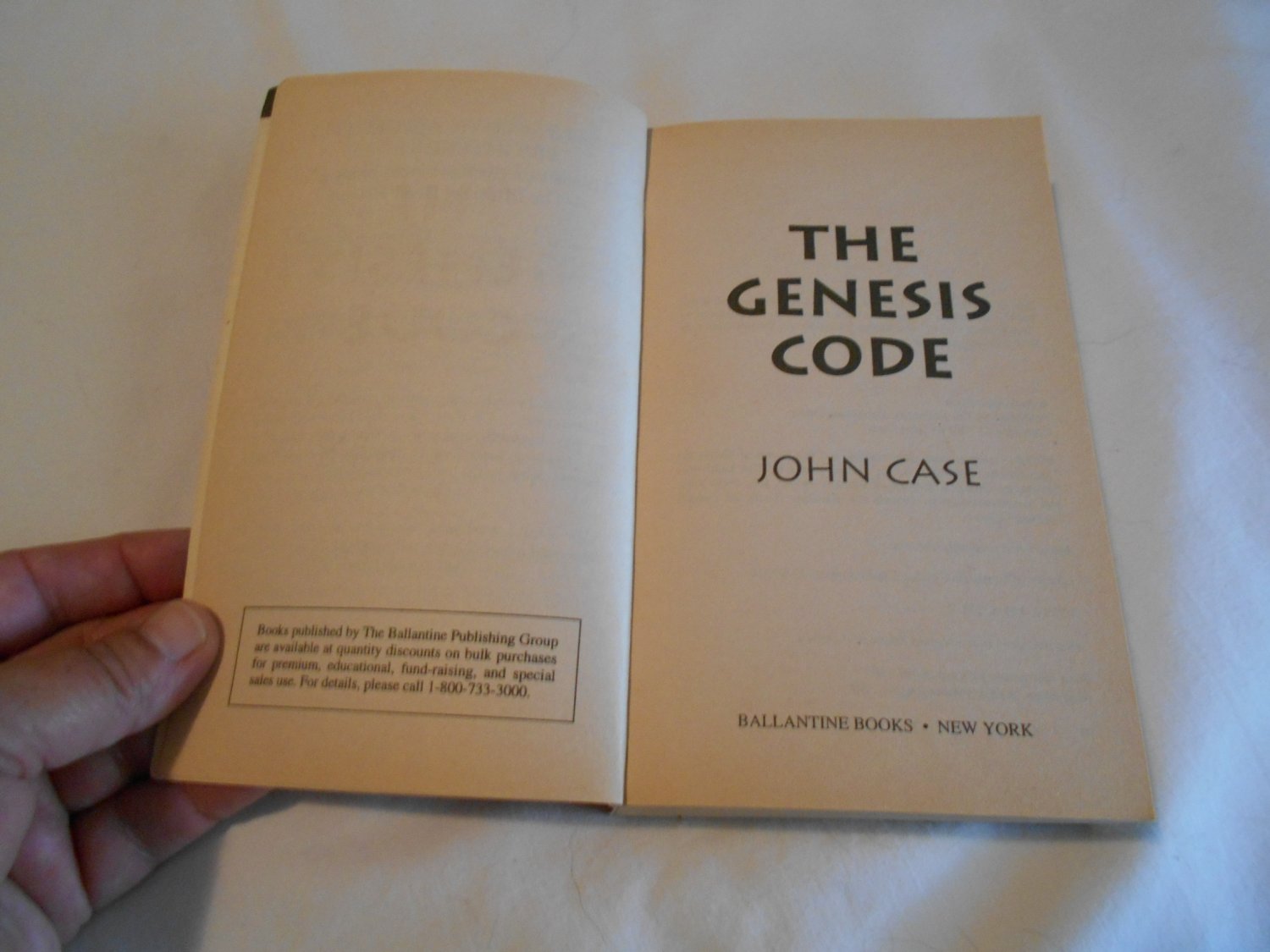 The Genesis Code by John Case (1998) (R2) Ballantine Books PB