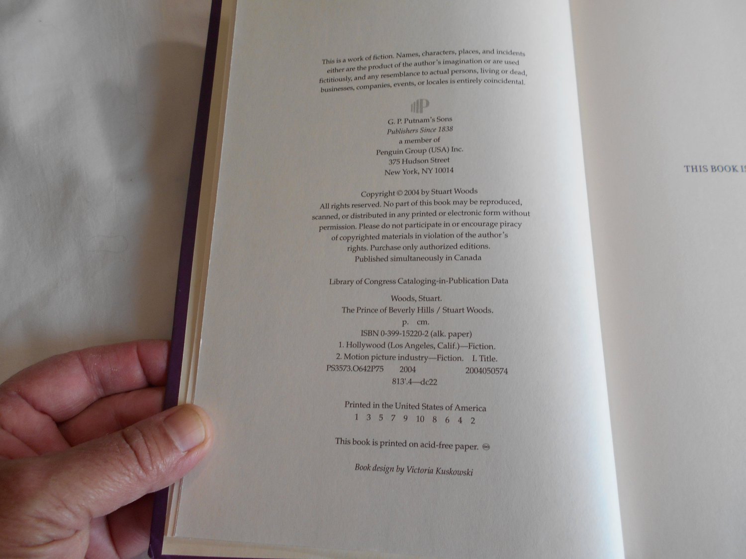 The Prince Of Beverly Hills by Stuart Woods (2004) (R71a8) Rick Barron #1, G P Putnam's Sons HC