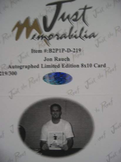 Jon Rauch Signed 8x10 Photo (Just Minors)