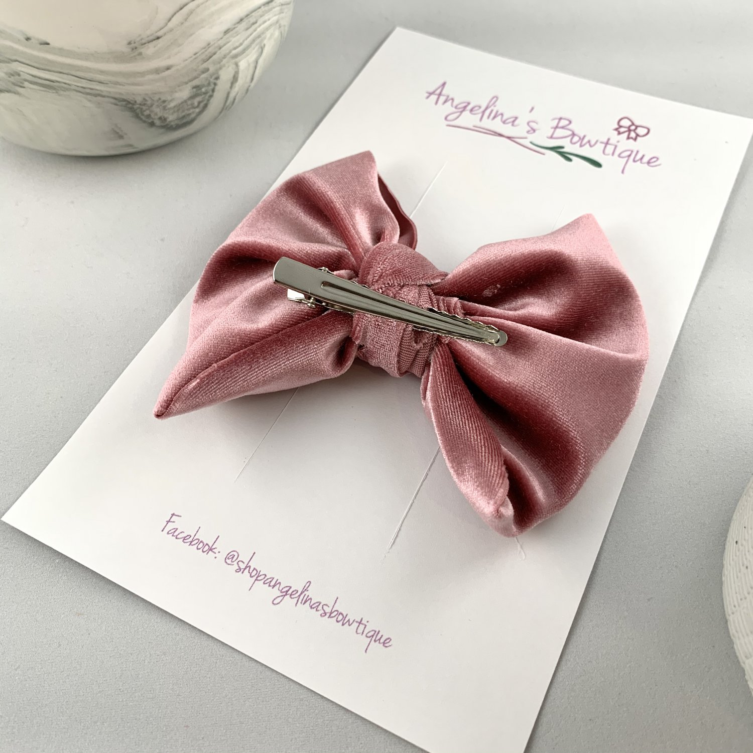 Set of 3 Hand-tied Bows - 5 Inches - Clip - Spring Velvet Collection