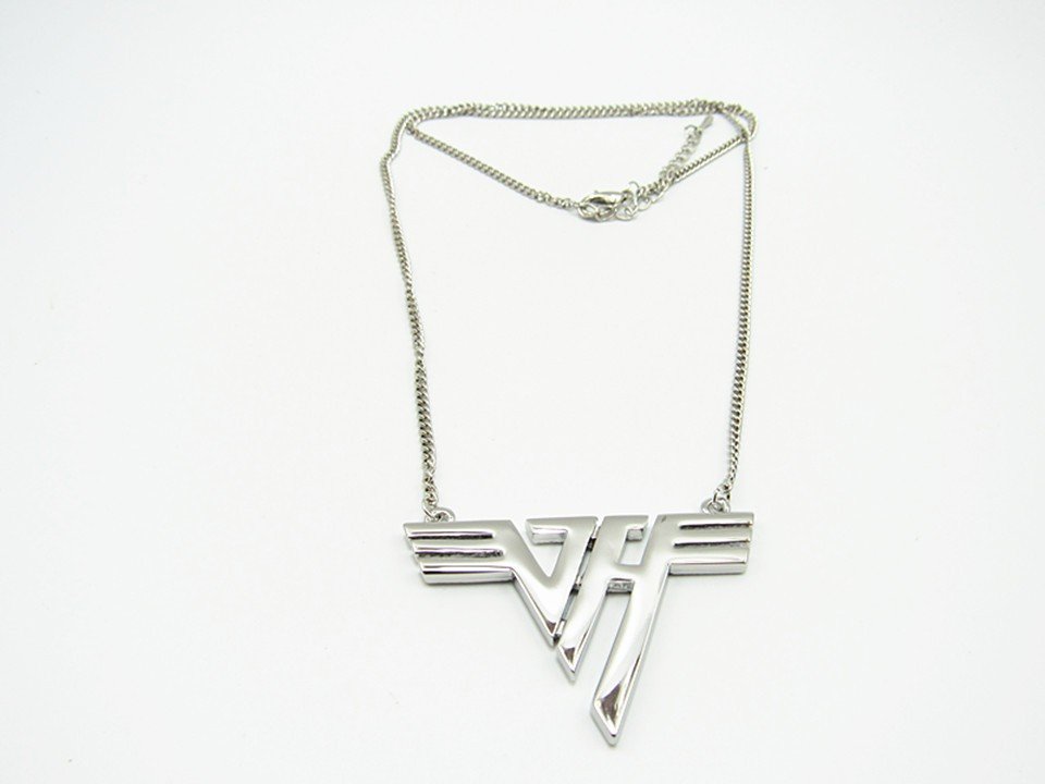 VH Charm Eddie Van Halen Memorial Logo Pendant Necklace Gift in BOX