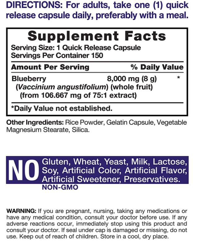 Horbaach Blueberry Extract 8000 mg Blueberry Concentrate Supplement ...