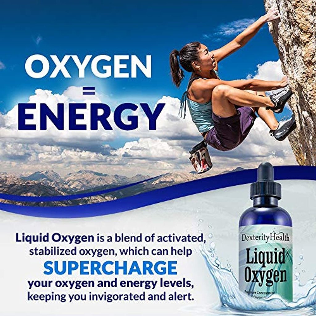 Dexterity Health Liquid Oxygen Drops 4 oz. Dropper-Top Bottle, Vegan ...