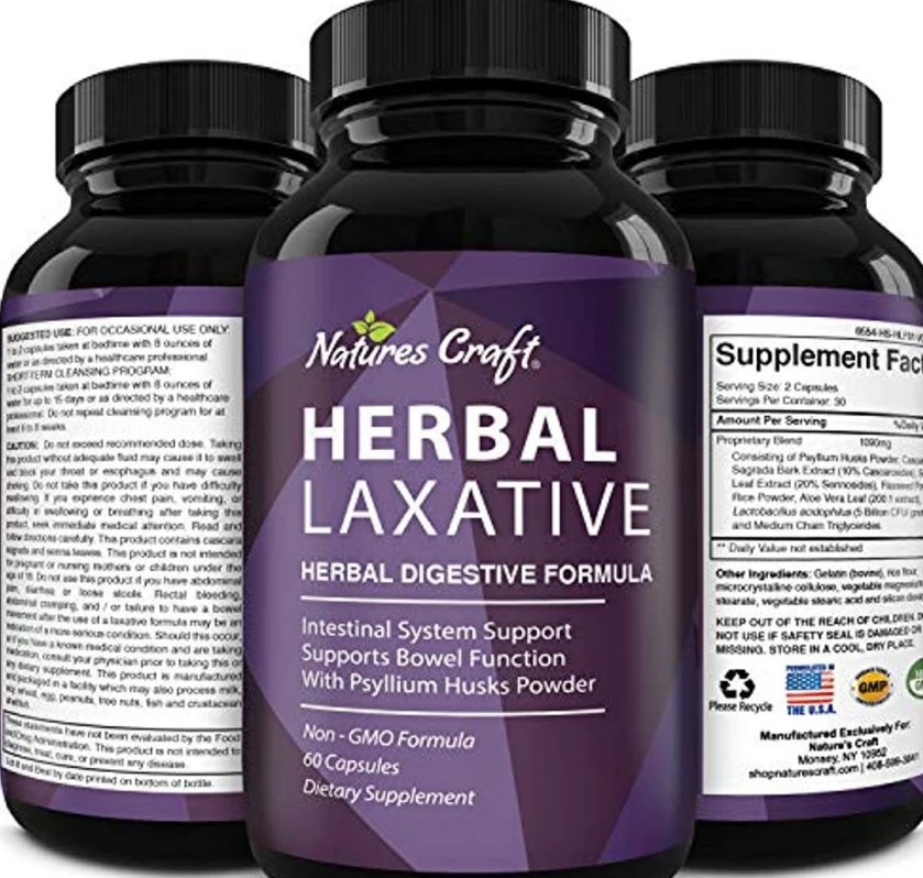 Natures Craft's Herbal Laxative Capsules with Probiotics – Natural ...