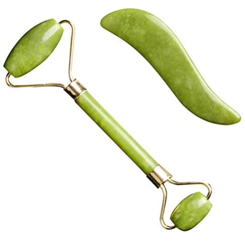 FRCOLOR Jade Roller Set, Facial Roller Massager Body Eyes Neck Massager ...