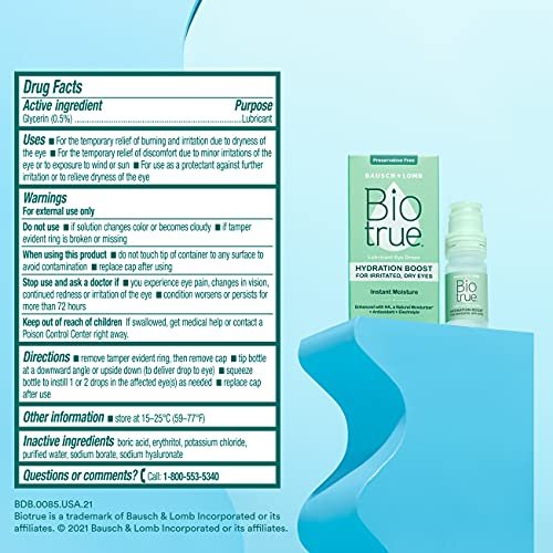Biotrue® Hydration Boost Eye Drops for Irritated and Dry Eyes from ...