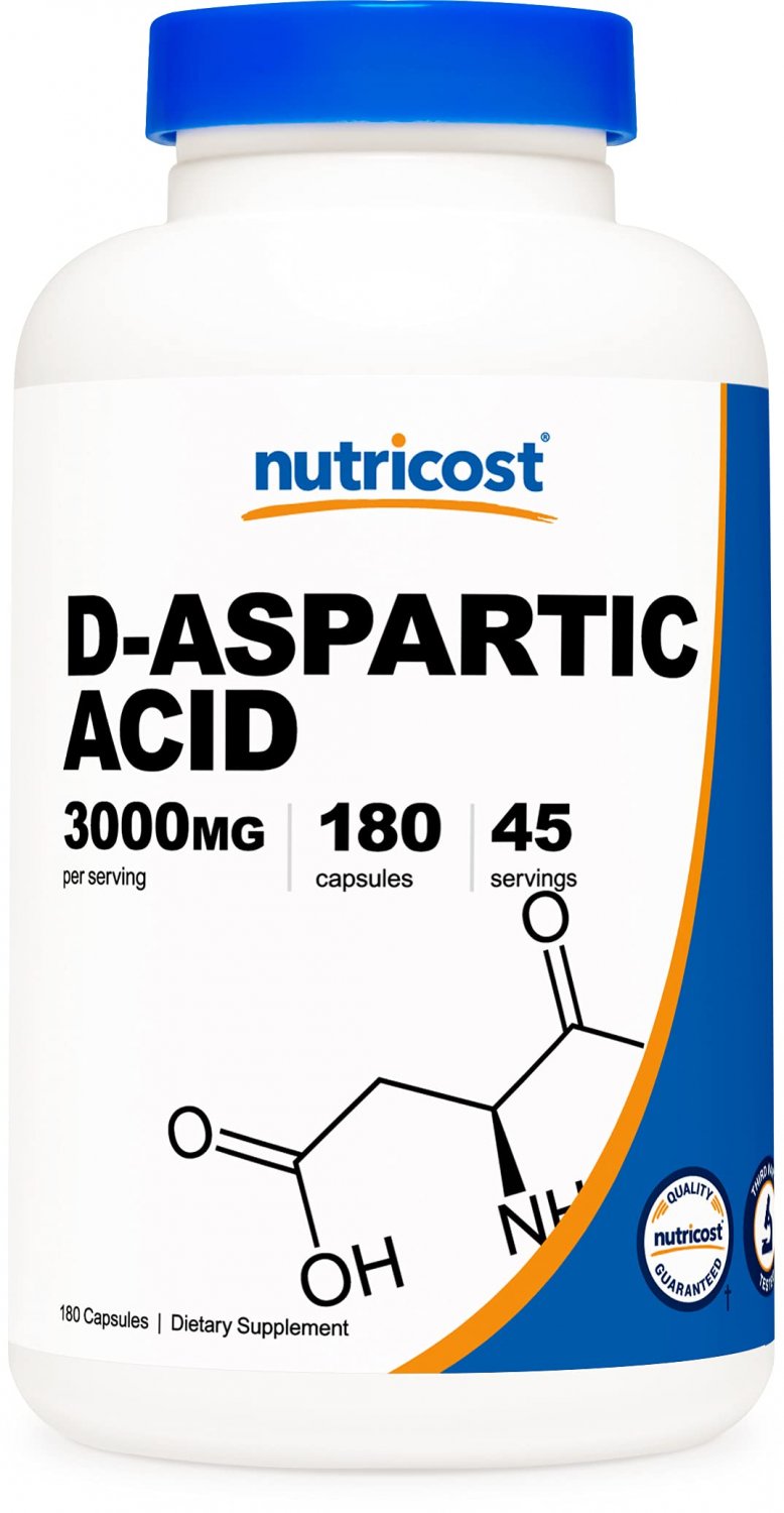 Nutricost D-Aspartic Acid (DAA) Capsules 3000mg Per Serving (180 ...