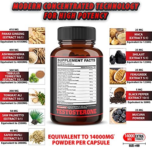 11in1 Agobi MaxT-On Testosterone Booster for Men, High Potency 14000mg ...