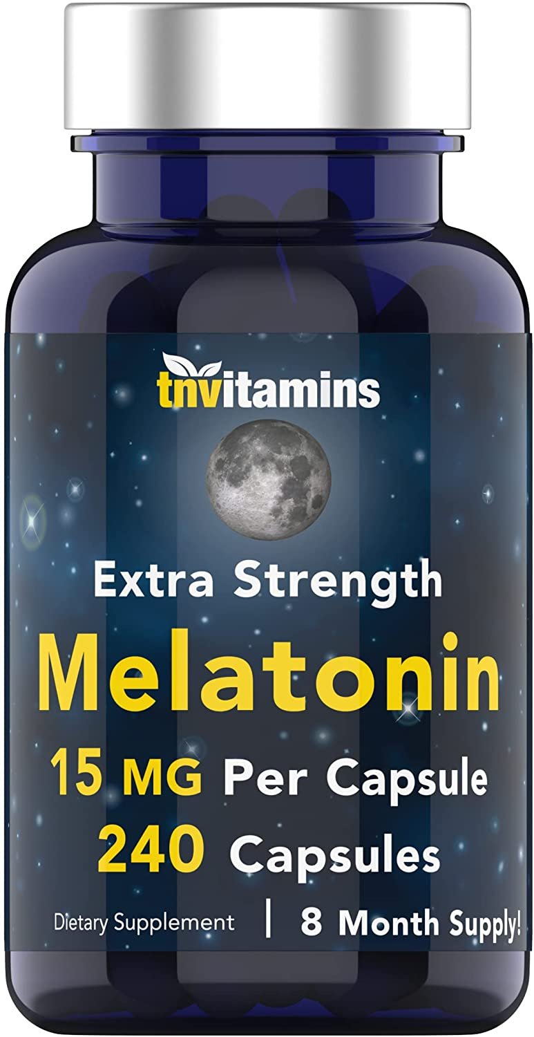 Melatonin 15 MG Per Capsule (240 Capsules) | All-Natural Sleeping Pills ...