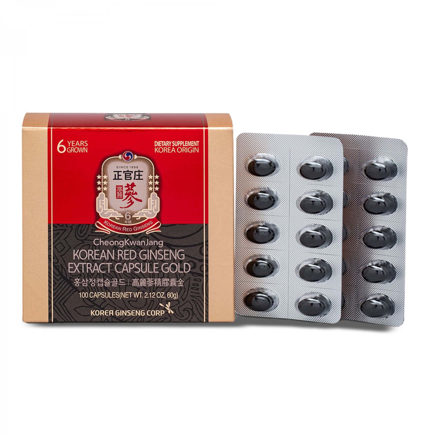 CheongKwanJang [Korean Red Ginseng Extract Capsules Gold] Panax Ginseng ...