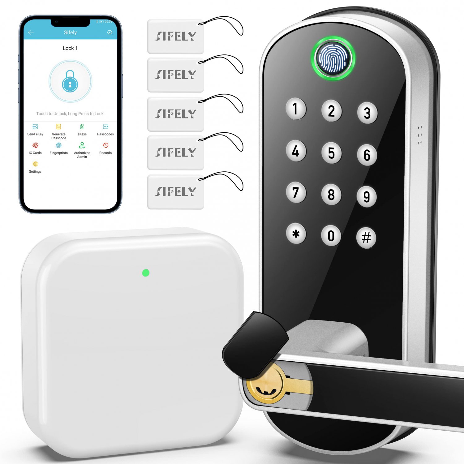 Sifely S Model Smart Lock, Gateway and Fobs Bundle