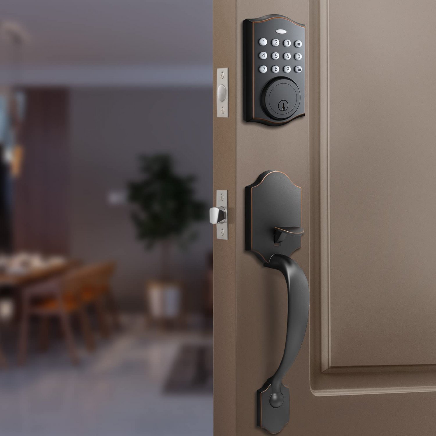 IRONZON Electronic Keypad Deadbolt, Keyless Entry Door Lock with Handle ...