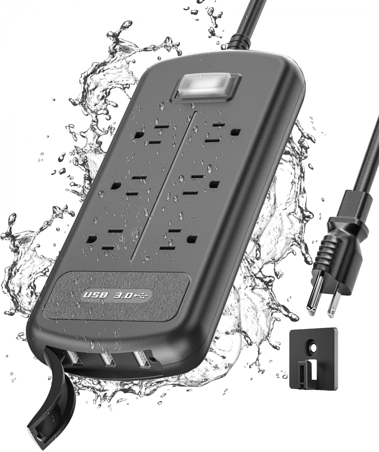 USB Outdoor Power Strip Weatherproof, Waterproof Surge Protector with 3 ...