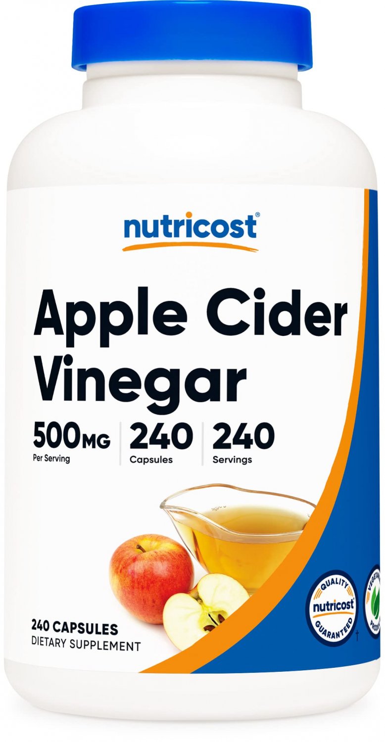 Nutricost Apple Cider Vinegar Capsules 500mg 240 Vegetarian Capsules
