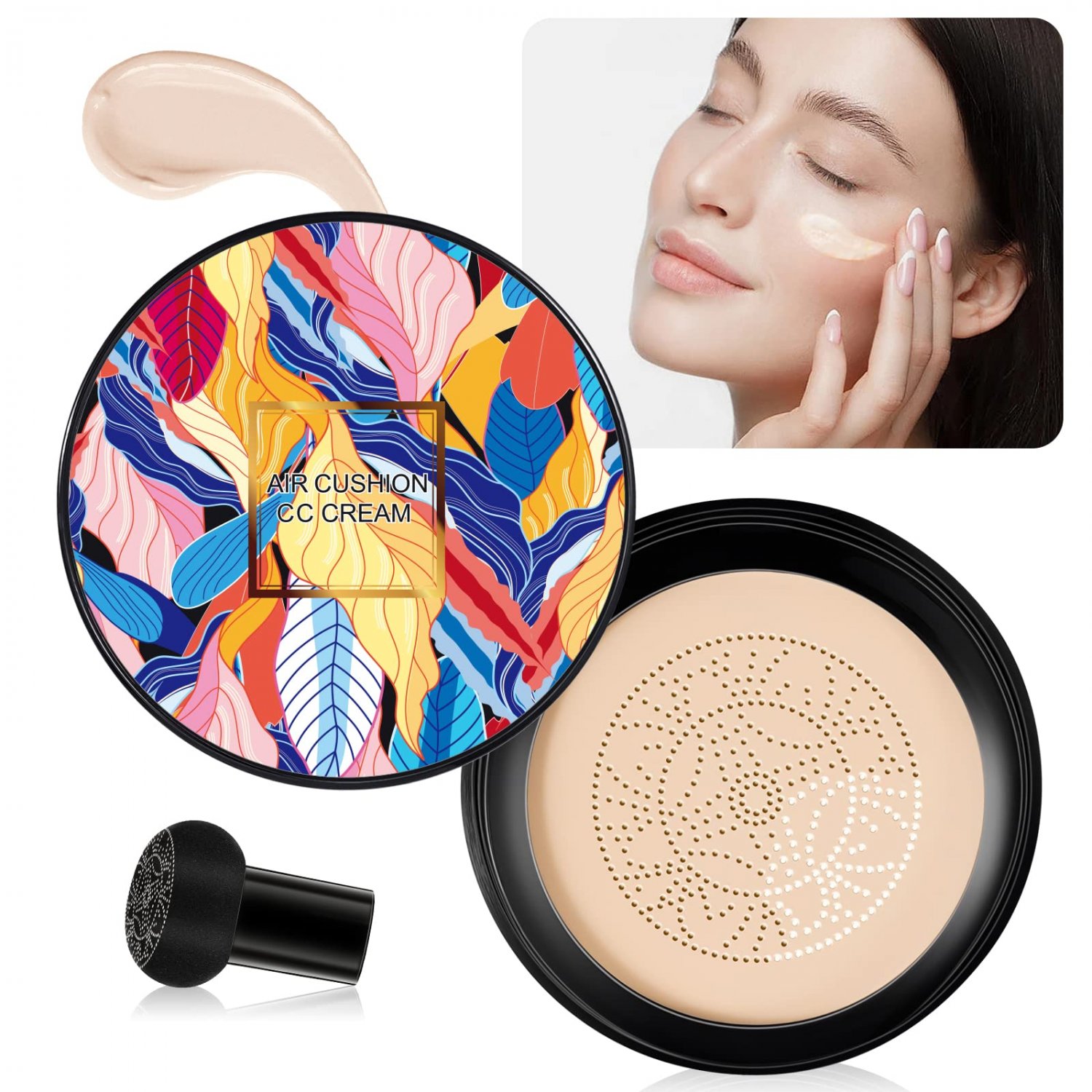 Air Cushion CC Cream，BB Cream Foundation，Mushroom Head Air Cushion CC Cream, Moisturizing Concea