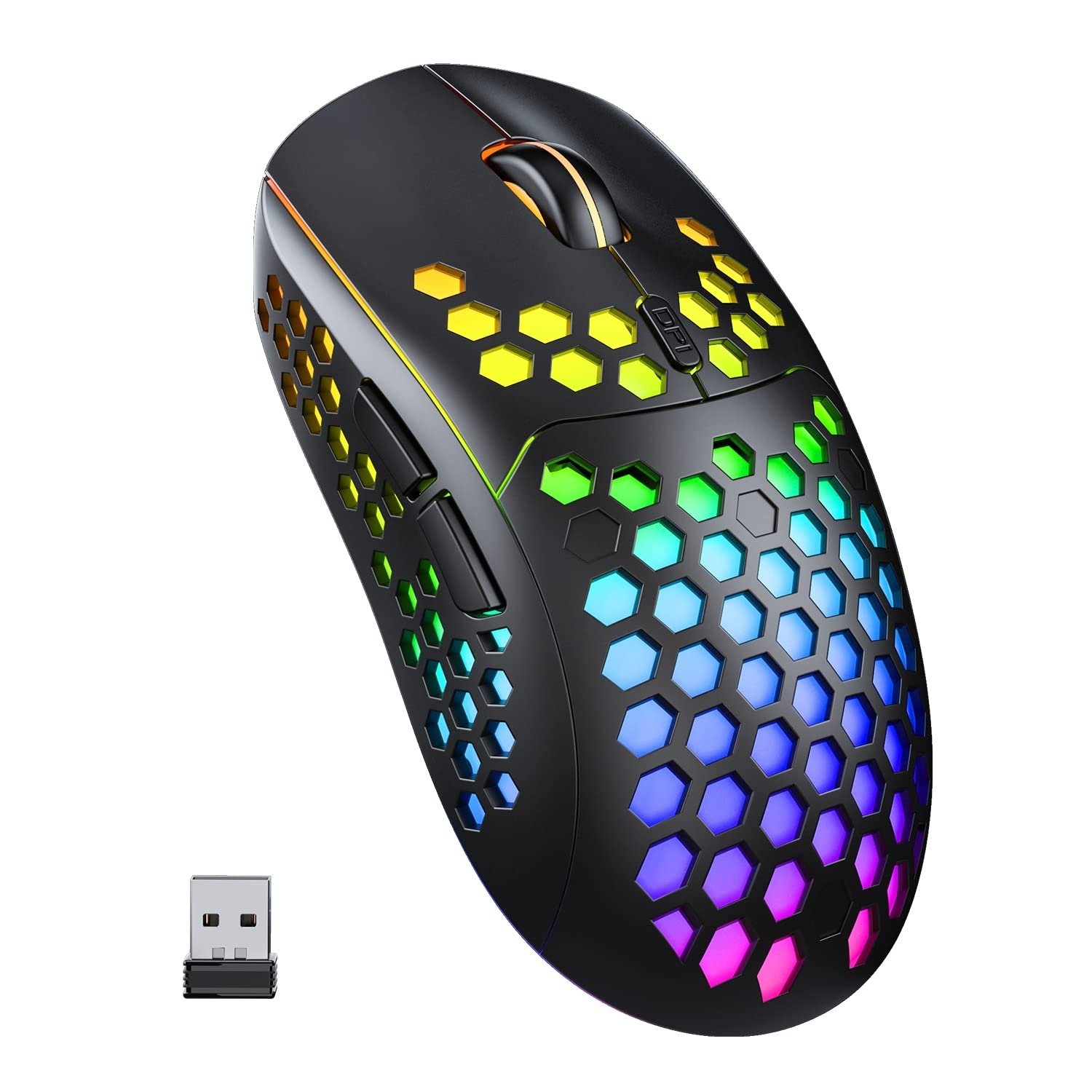 Lightweight Wireless Gaming Mouse, UHURU WM-08 Rechargeable Computer ...