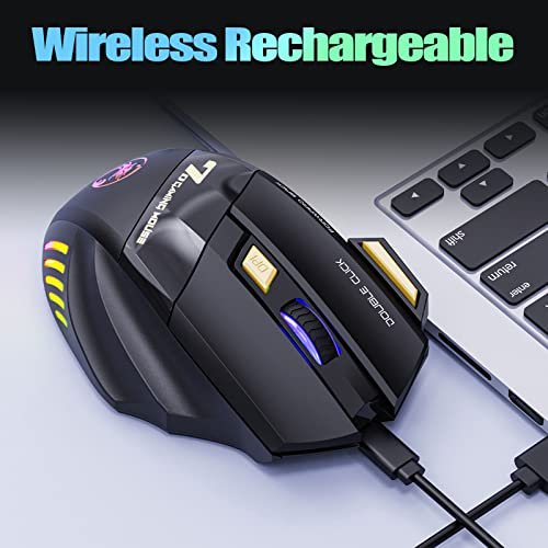 VEGCOO C8 Wireless Gaming Mouse, Rechargeable Silent Click Gaming Mouse ...
