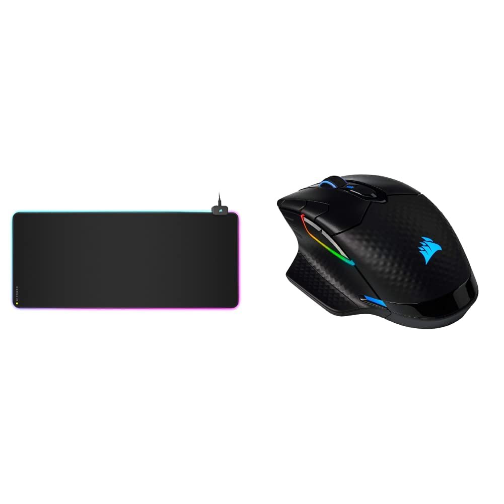 Corsair MM700 RGB Extended Cloth Gaming Mouse Pad & Dark Core RGB Pro ...