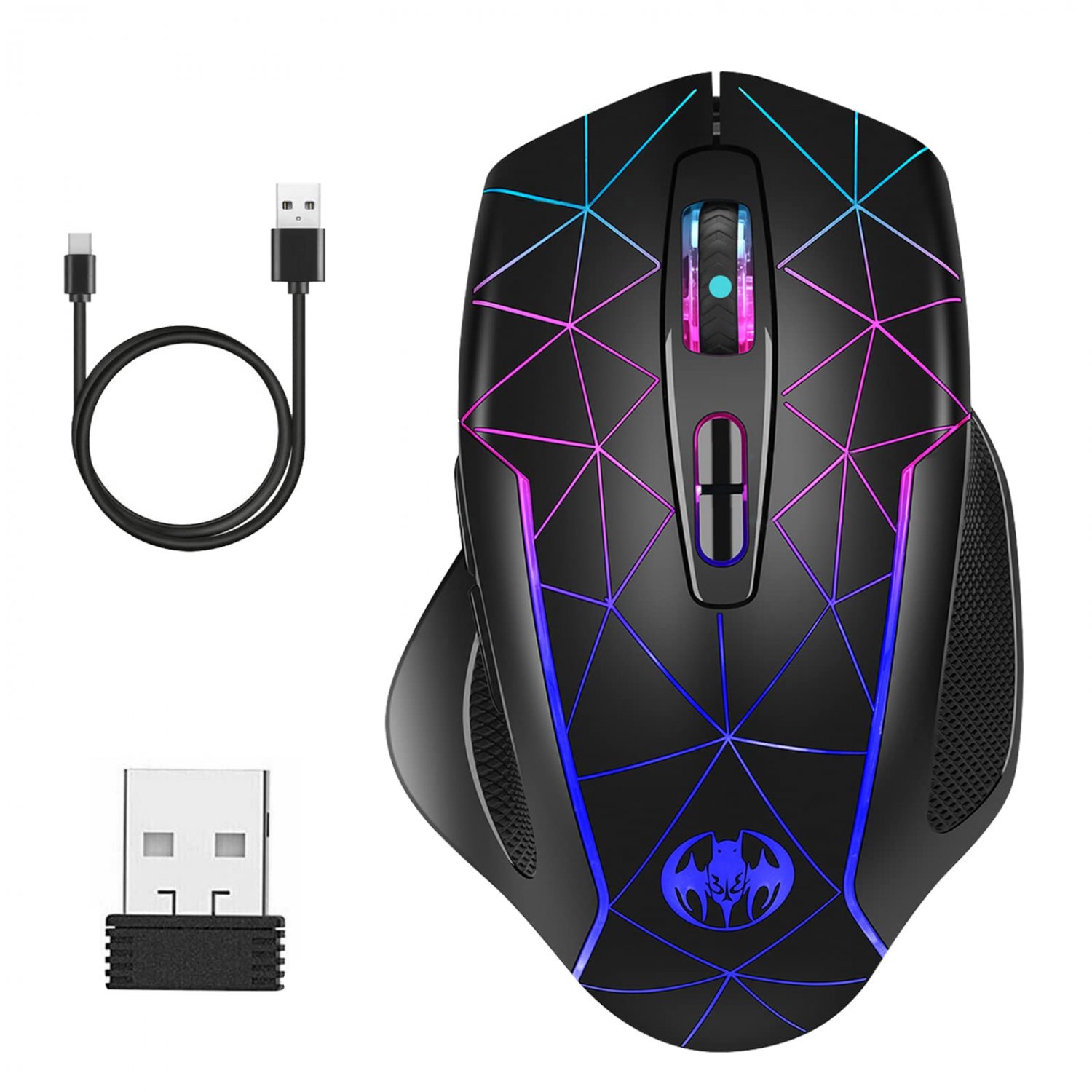 EEEKit Rechargeable USB Wireless Gaming Mouse, 2.4G Wireless RGB Gaming ...