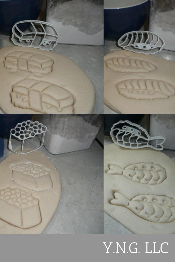 SUSHI KIT TAMAGO SHRIMP SALMON ROE JAPANESE CHINESE COOKIE CUTTER USA ...