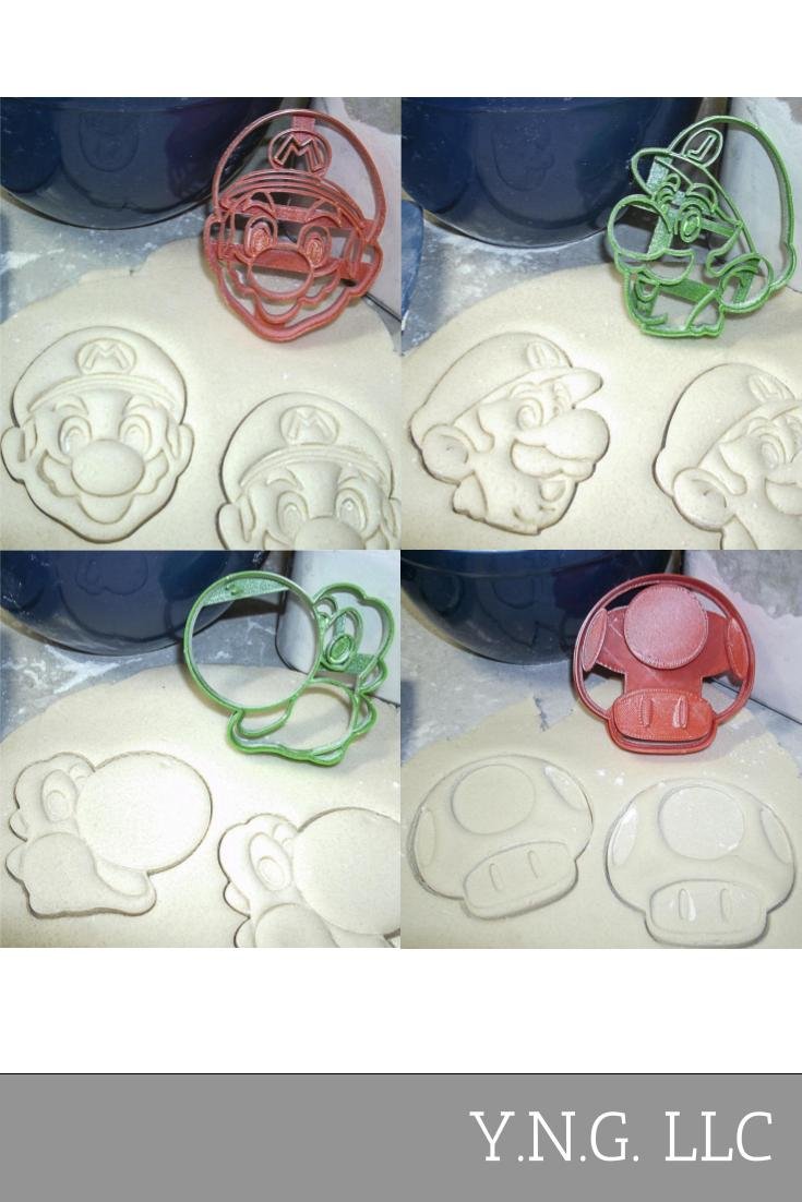 Super Mario Brothers Nintendo Game Characters Set Of 4 Cookie Cutters ...