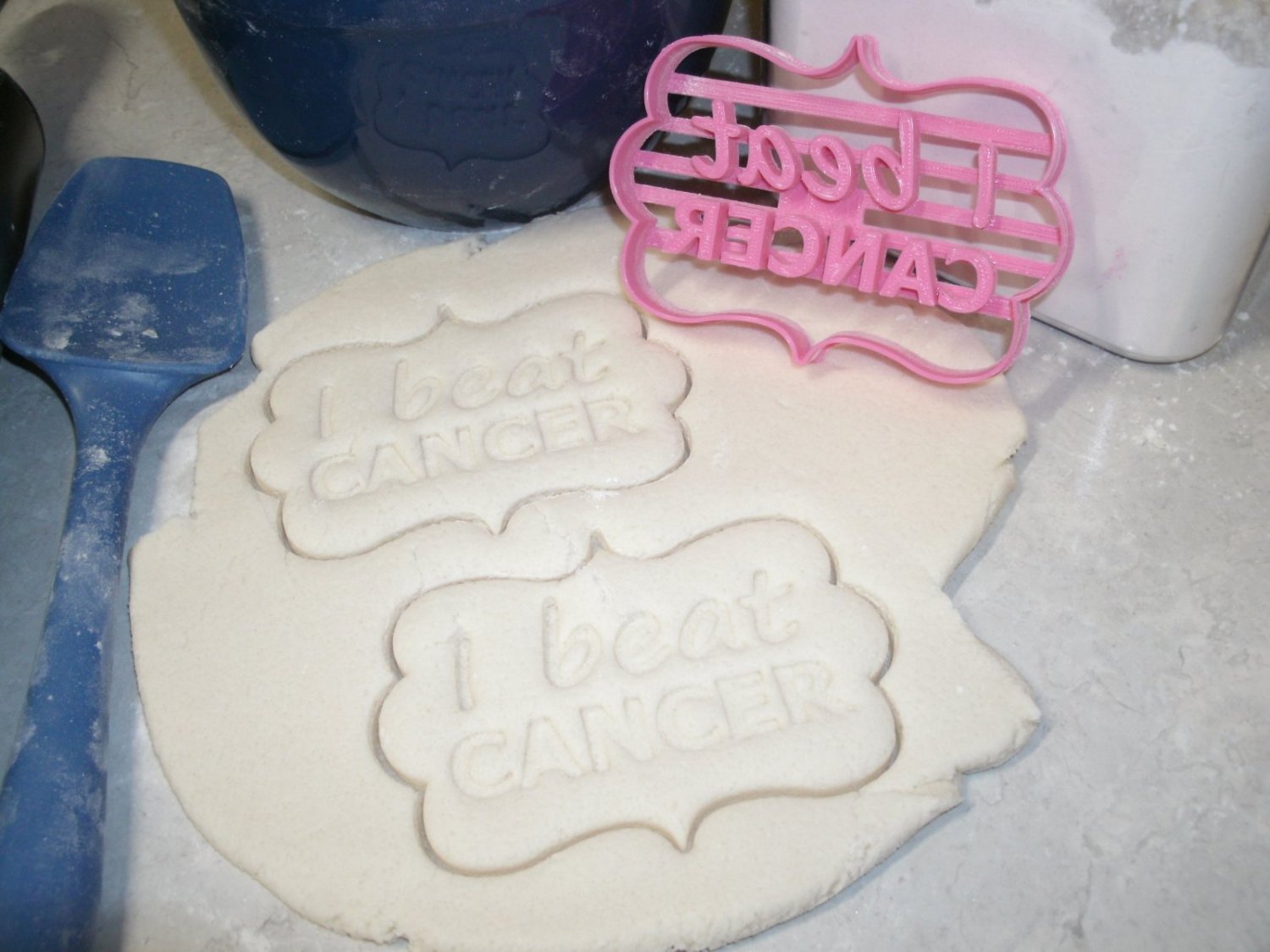 I Beat Cancer Celebration Party Ribbon Set Of 2 Cookie Cutters USA PR1006
