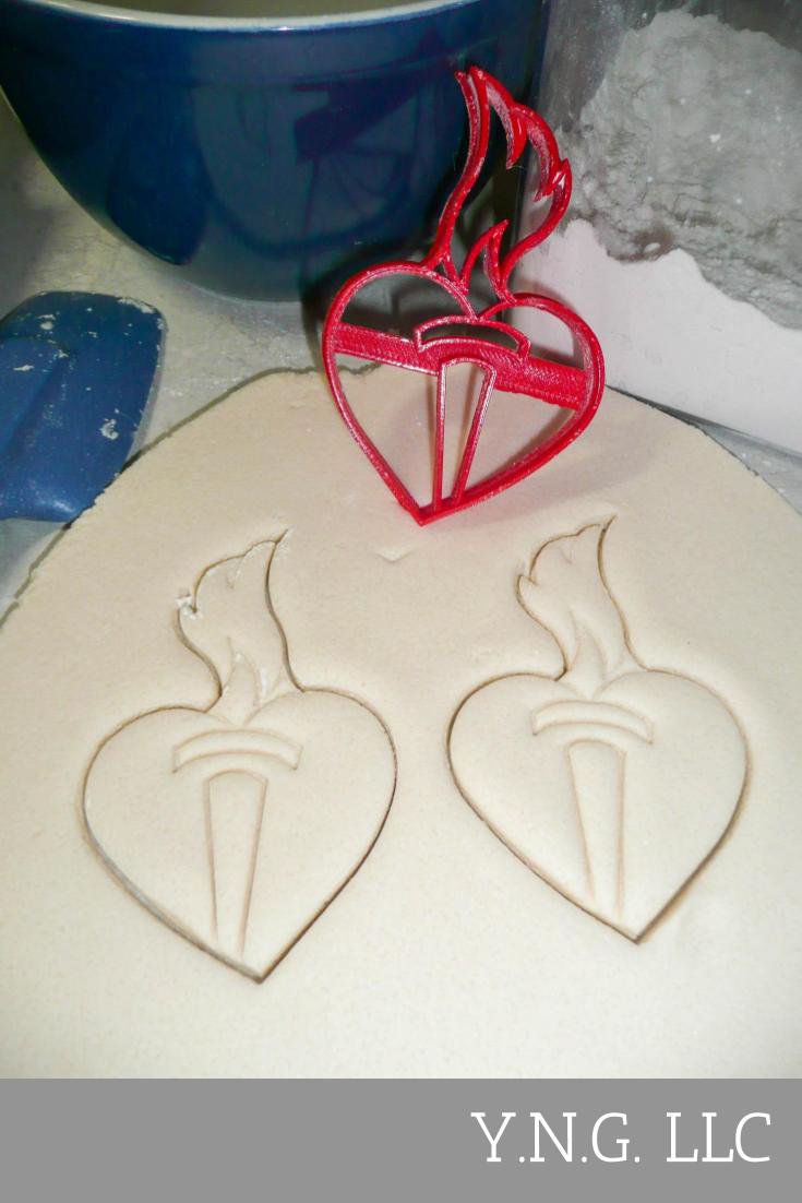 Heart With Flaming Torch American Heart Association Cookie Cutter USA ...