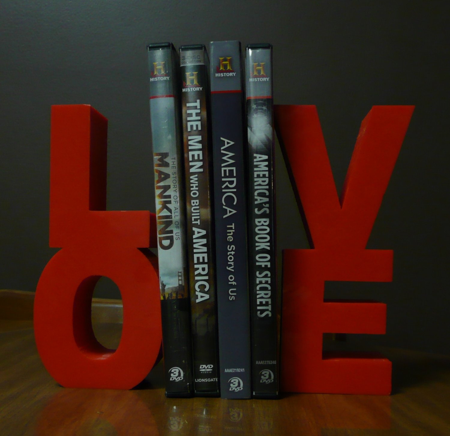 LOVE Bookends DVDs Books Bookshelf Home Decor Photo Prop 3D Printed ...
