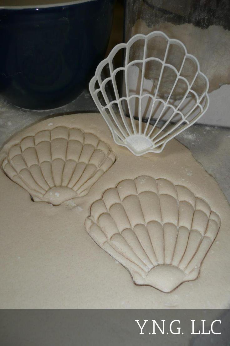 SCALLOP SEA SHELL SEASHELL HARD PROTECTIVE OUTER LAYER COOKIE CUTTER ...