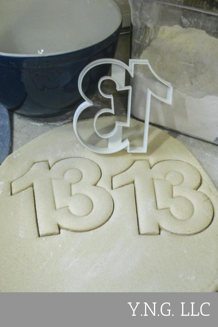 NUMBER 13 THIRTEEN LUCKY FRIDAY BIRTHDAY ANNIVERSARY COOKIE CUTTER USA ...