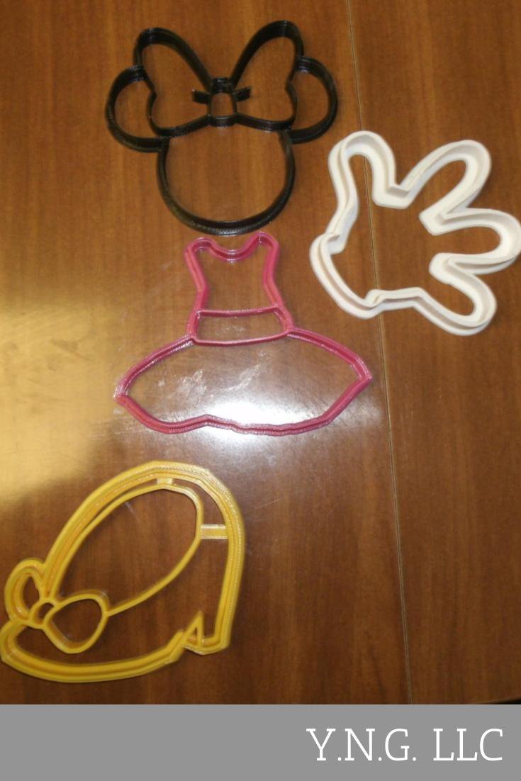 MINNIE MOUSE SET 4 CARTOON DISNEY CHARACTER COOKIE CUTTER BAKING TOOL ...