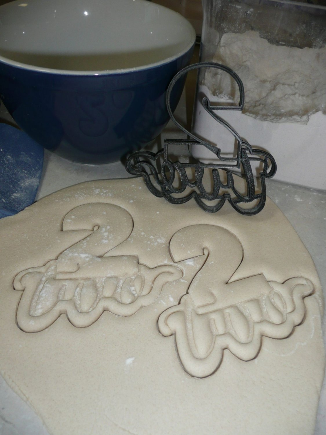 NUMBER TWO 2 WITH WORD LETTERED BIRTHDAY ANNIVERSARY COOKIE CUTTER USA ...
