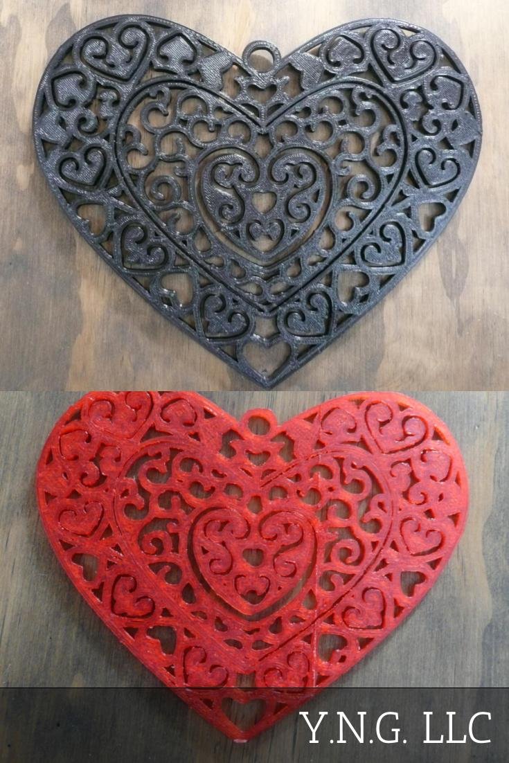 RED Heart Love Home Decor Wall Art Happy Valentine's Day 3D Printed ...