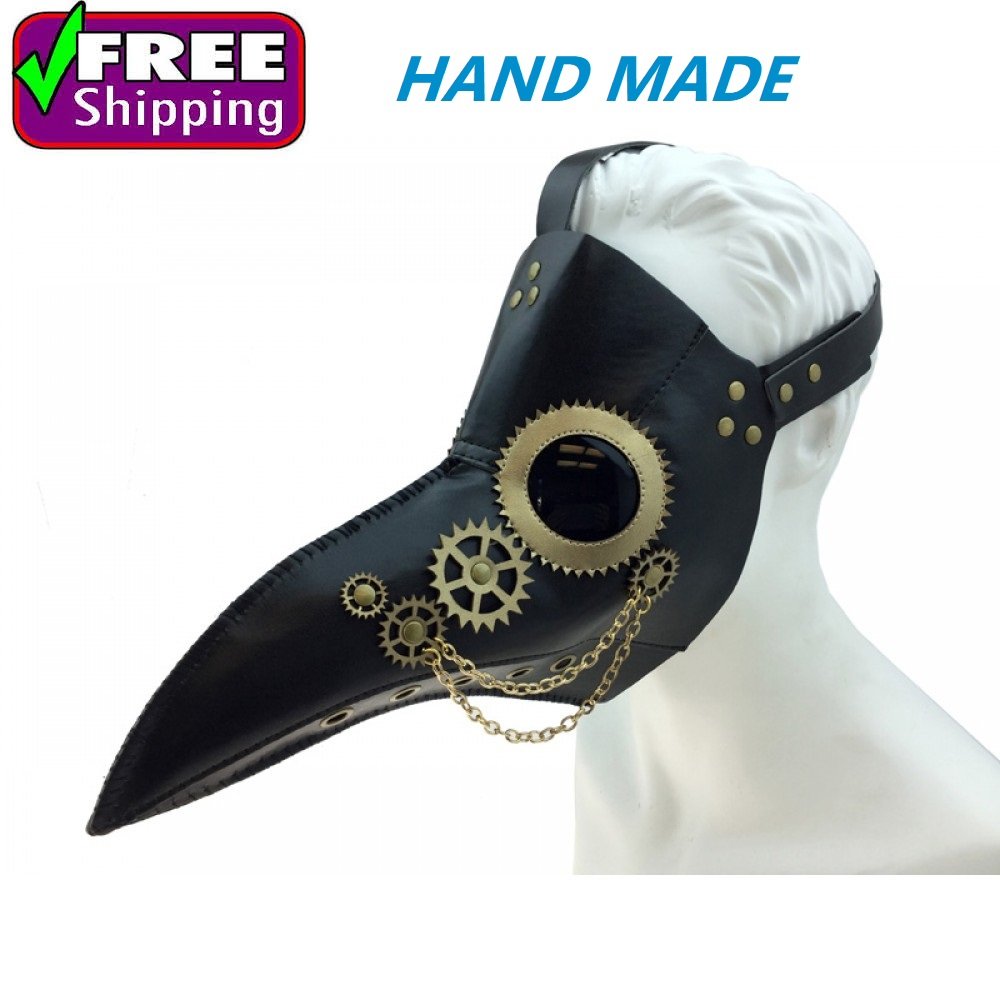 Steampunk Long Nose Crow Renaissance Bird Beak Mask Plague Doctor Dr ...
