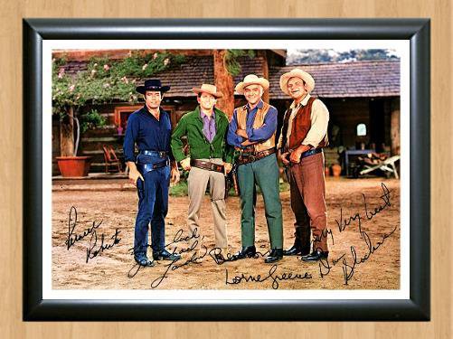 Bonanza Michael Landon Cast Signed Autographed Photo Poster Print ...
