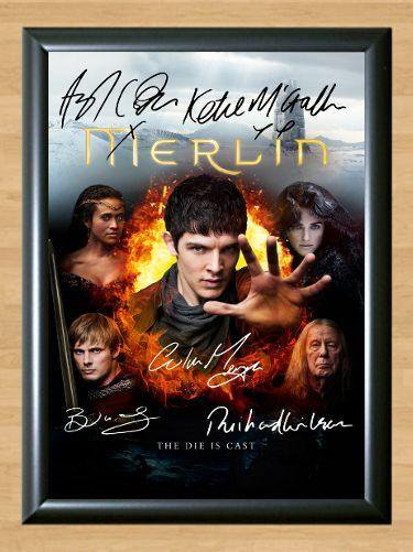 Merlin Cast Bradley James Colin Morgan Signed Autographed Photo Poster ...