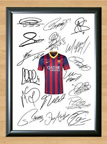 Barcelona Signed Autographed Photo Poster Print Memorabilia A4