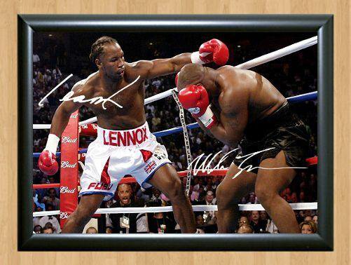Lennox Lewis & Mike Tyson Signed Autographed Photo Poster Print ...