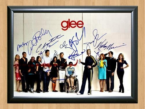 Glee Cast Signed Autographed Photo Poster Print Memorabilia A2 16.5x23.4""