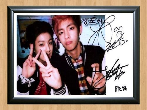 Bangtan Boys BTS V Jungkook Signed Autographed Photo Poster Print ...