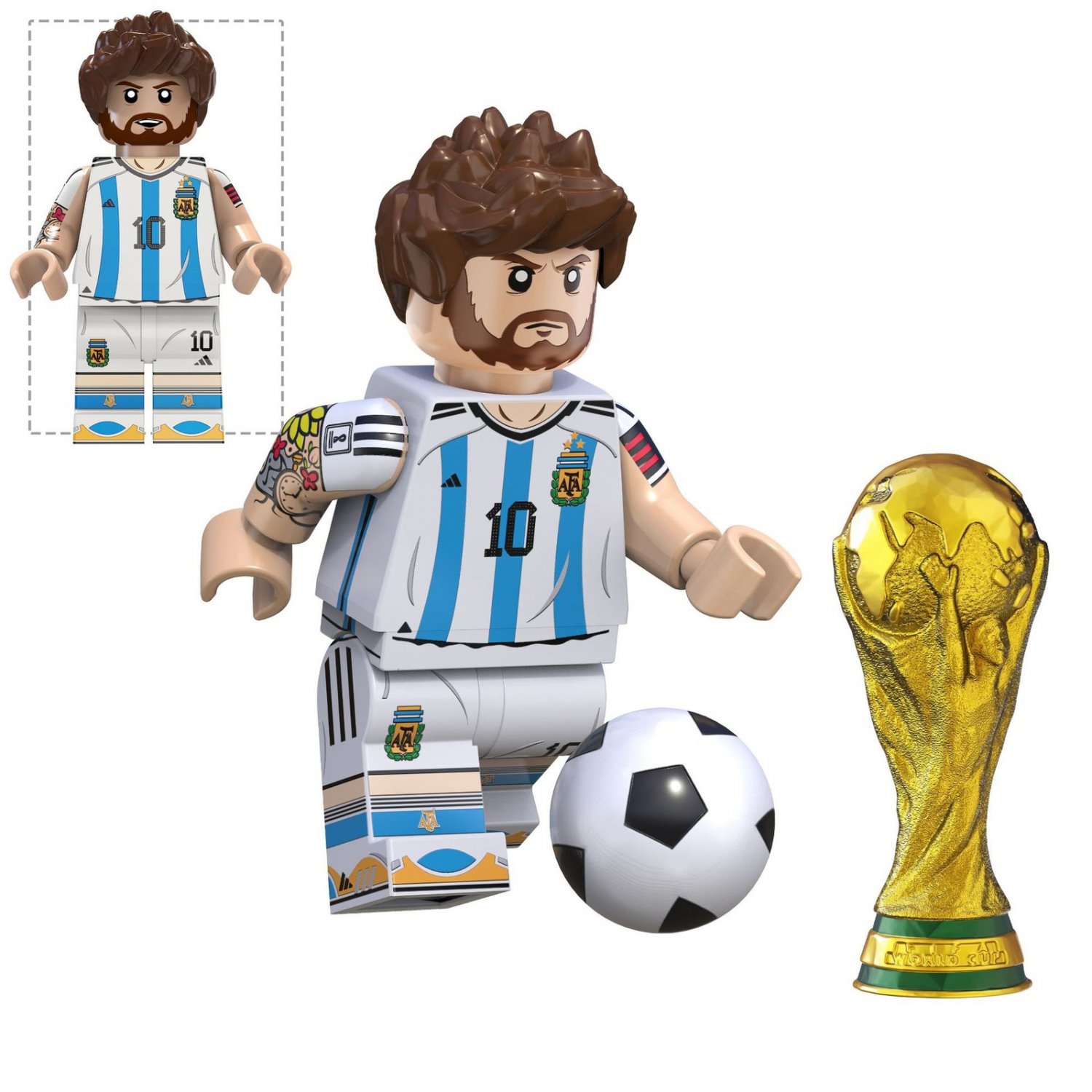 Lionel Messi Argentinian Football Player Minifigures Building Toys