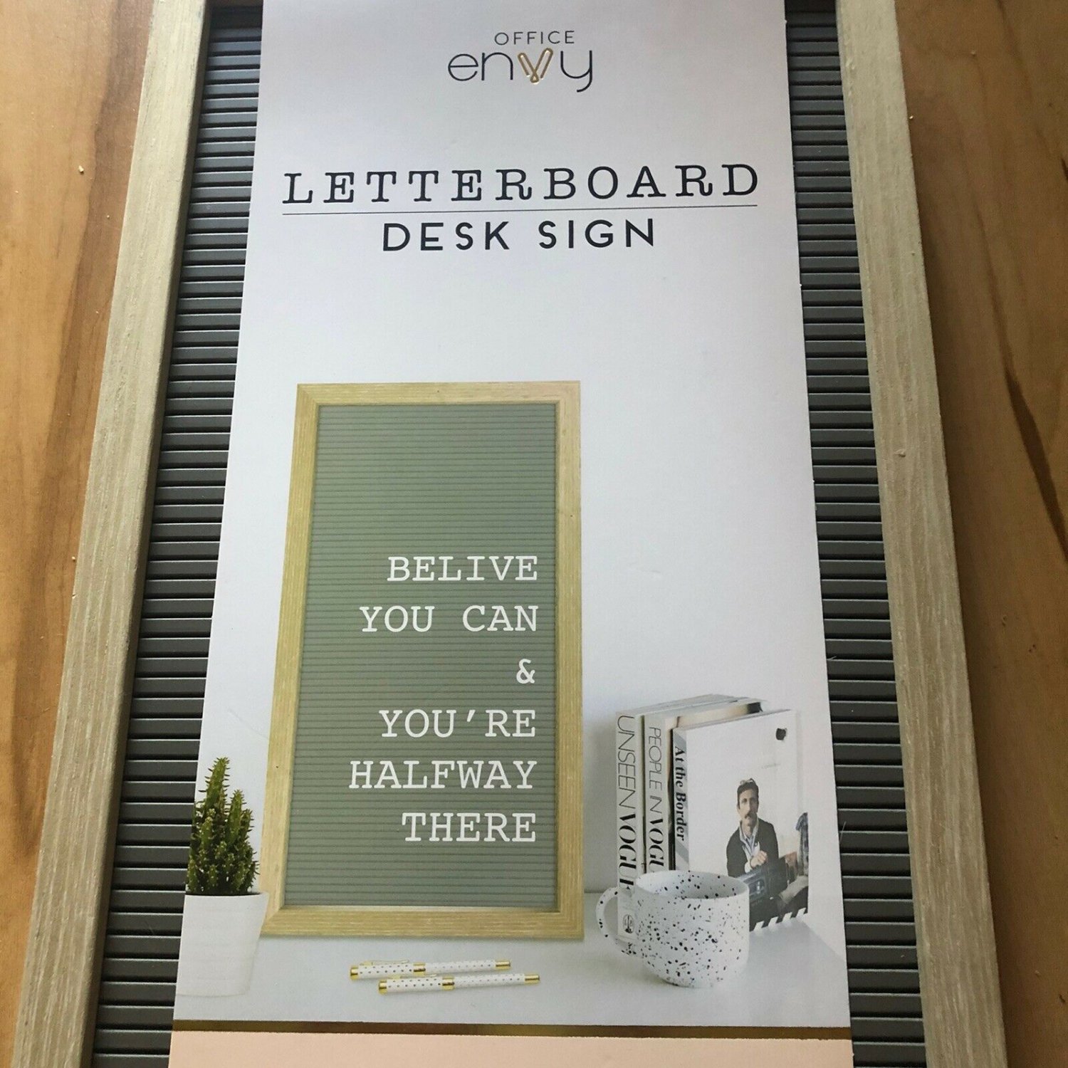 OFFICE ENVY LETTER BOARD DESK SIGN 10X20 INCH INCLUDES 190 LETTERS AND ...