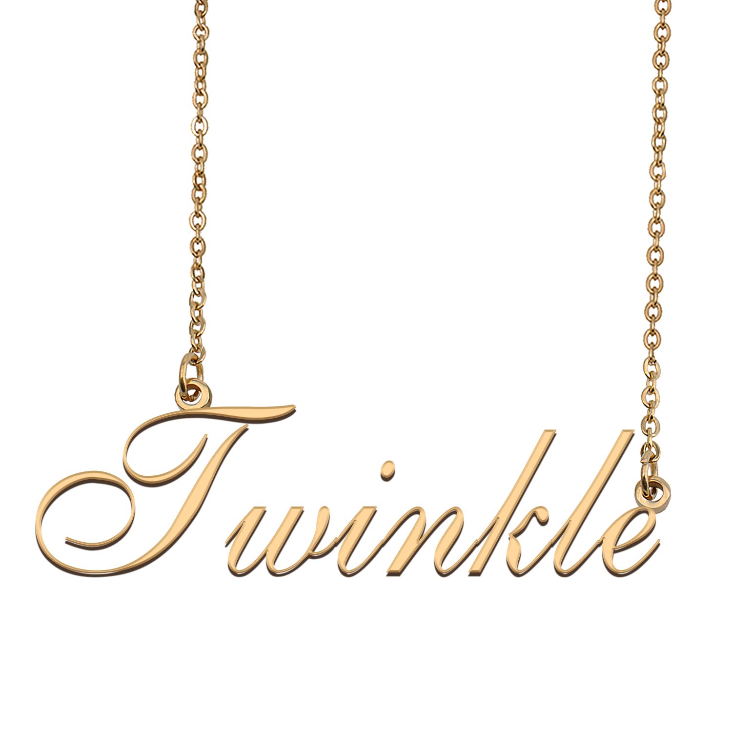 Custom Personalized Name Necklace in Golden Silver for Women Twinkle